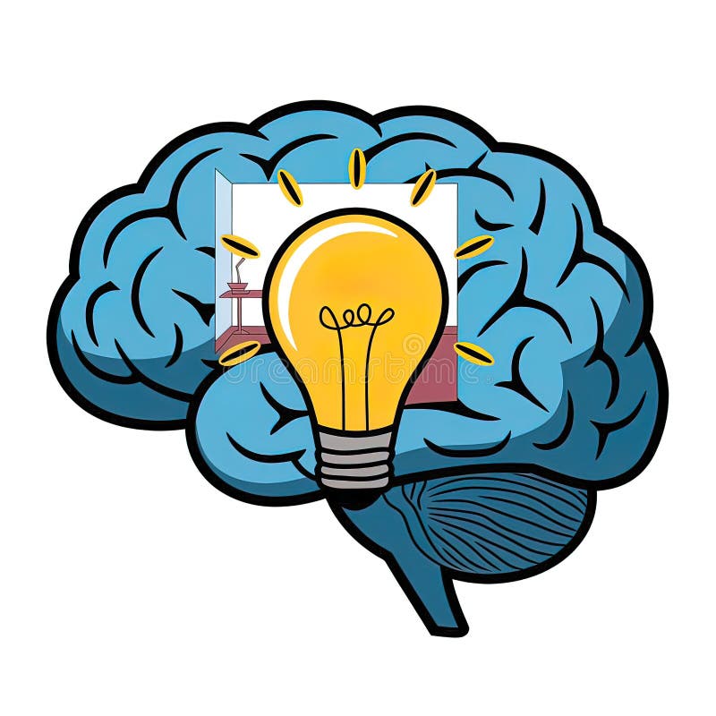 Vector Illustration, Human Brain with Incoming Information from ...