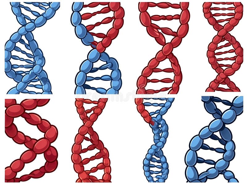 Vector Illustration of Human DNA Structure Stock Illustration ...