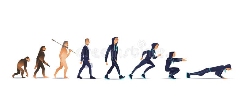 Vector Illustration of Human Evolution from Ape Via Businessman To ...