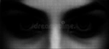 Vector Illustration of a Human Eye Made Using a Halftone Hexagon ...