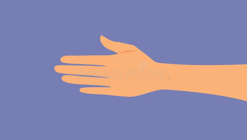 Vector Illustration of a Human Hand Front View Cartoon Drawing Stock ...
