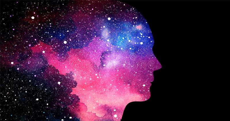 Cosmic Intelligence - Brain in Universe Stock Illustration ...