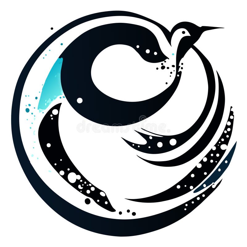 Vector Illustration of a Hummingbird in the Form of an Ocean Wave AI ...