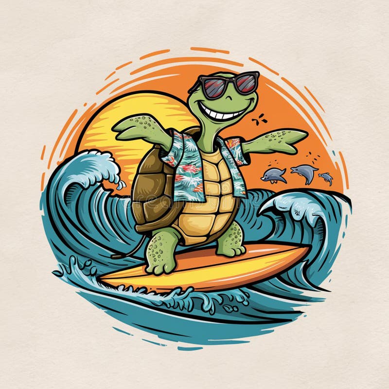 The Vector Illustration of Humorous Turtle Stock Illustration ...