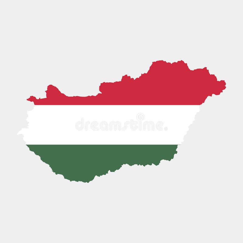 Vector Illustration of Hungary Flag Map. Vector Map. Stock Vector ...