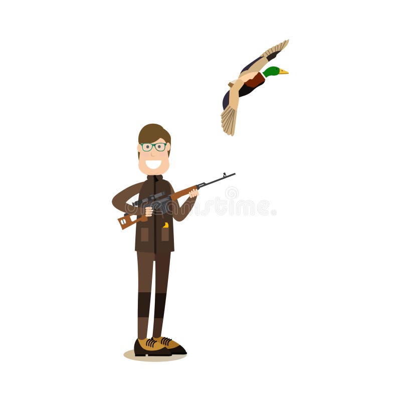 Hunter People Concept Vector Flat Illustration Stock Vector ...