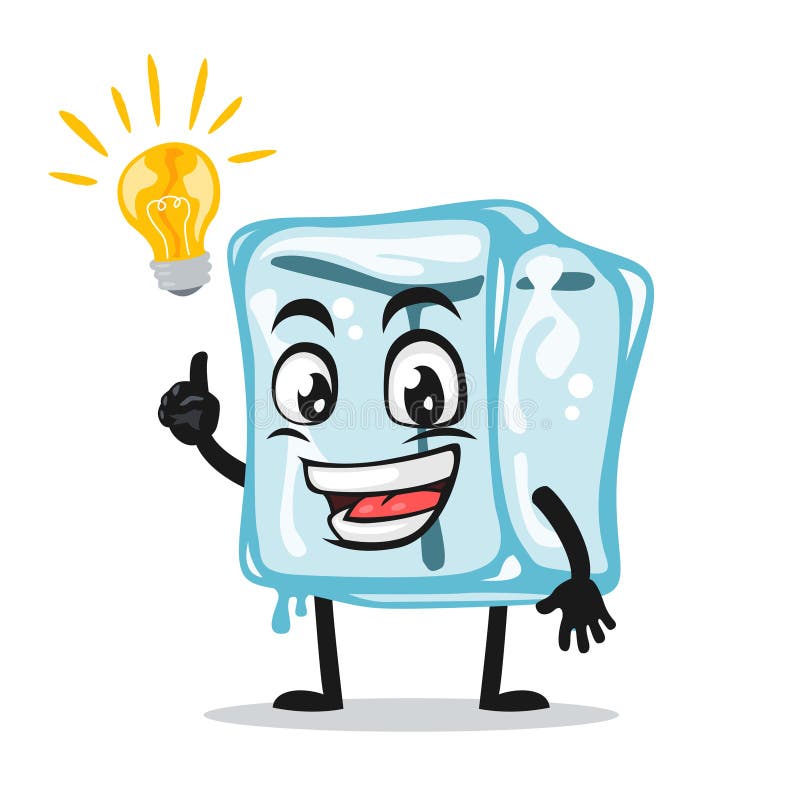 Vector Illustration of Ice Cube Character of Mascot Stock Vector ...