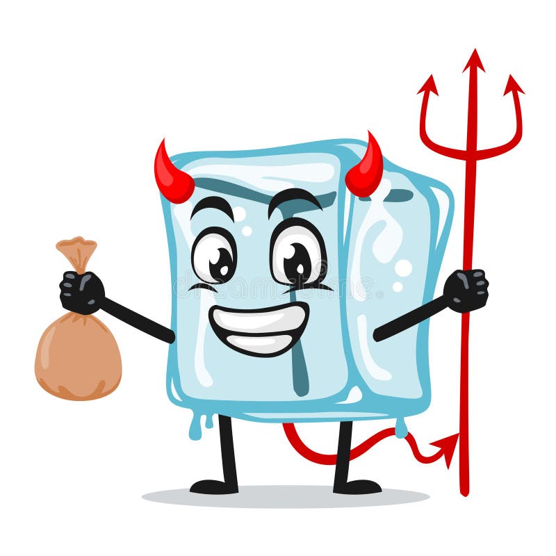 Vector Illustration Of Ice Cube Character Of Mascot Stock Vector