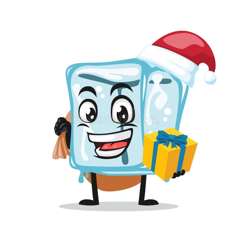 Vector Illustration of Ice Cube Character of Mascot Stock Vector ...