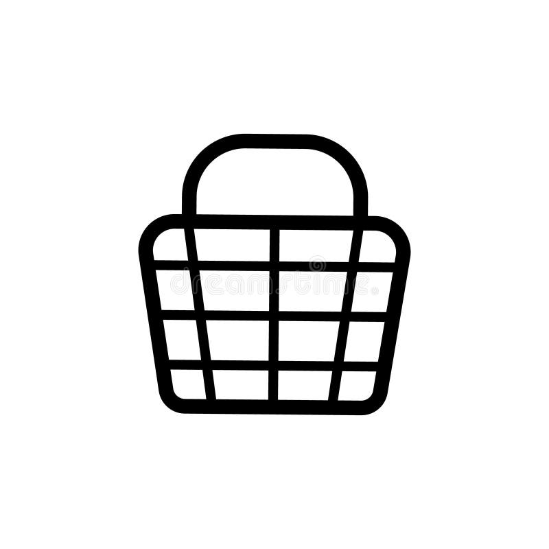 Vector Illustration Icon Basket in Black Line Isolated Stock Vector ...