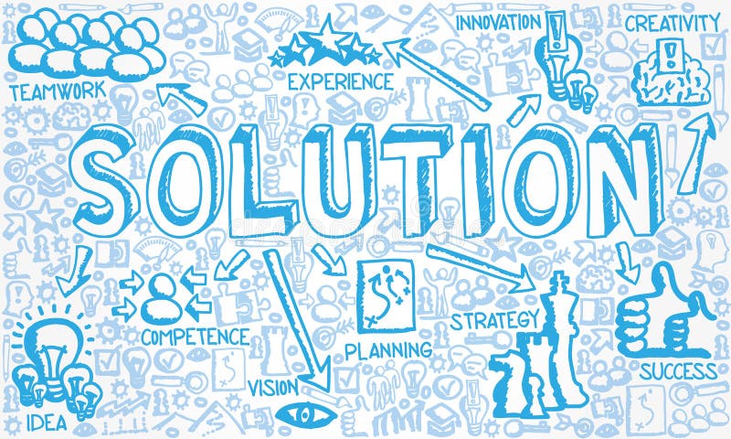 Vector Illustration of Icon Collection with Solution Concept Stock ...