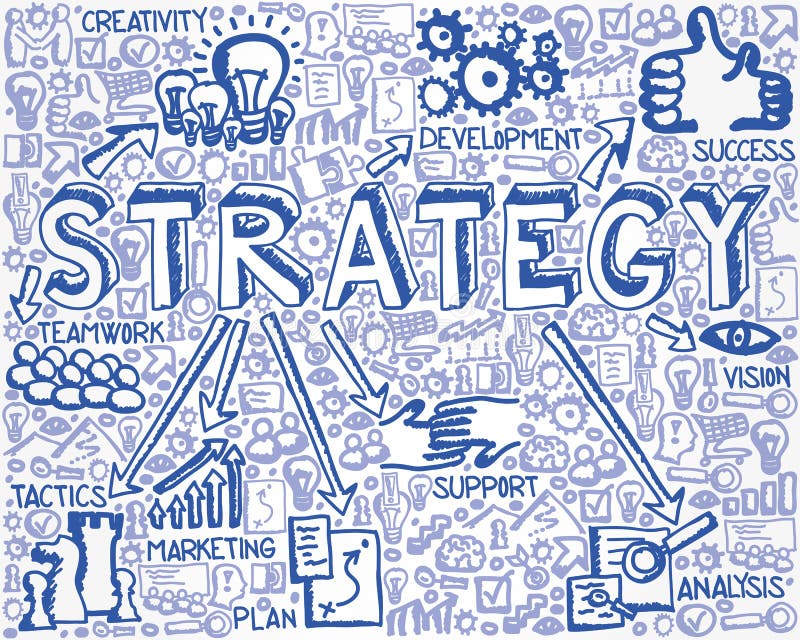 Vector Illustration of Icon Collection with Strategy Concept Stock ...