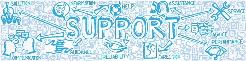 Vector Illustration of Icon Collection with Support Concept Stock ...