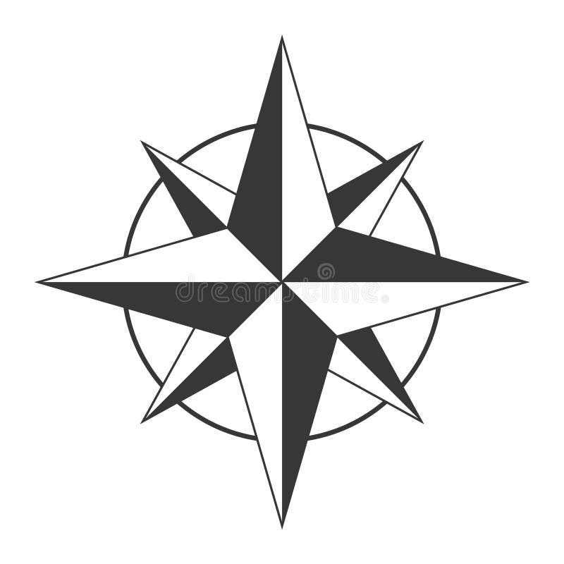 Vector Illustration - Icon of Compass Rose Stock Vector - Illustration ...