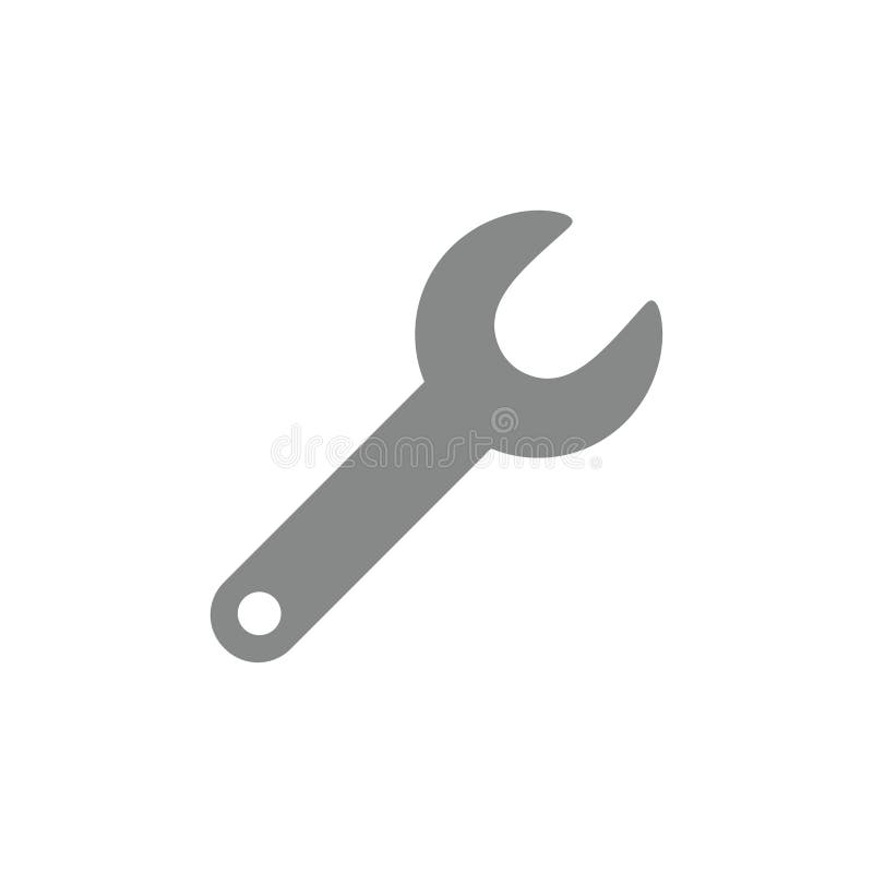 Vector Icon Concept of Grey Spanner Stock Vector - Illustration of ...