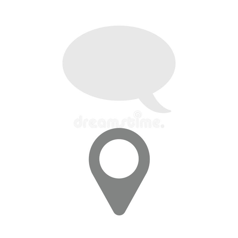 Vector Icon Concept of Map Pointer with Speech Bubble Stock Vector ...