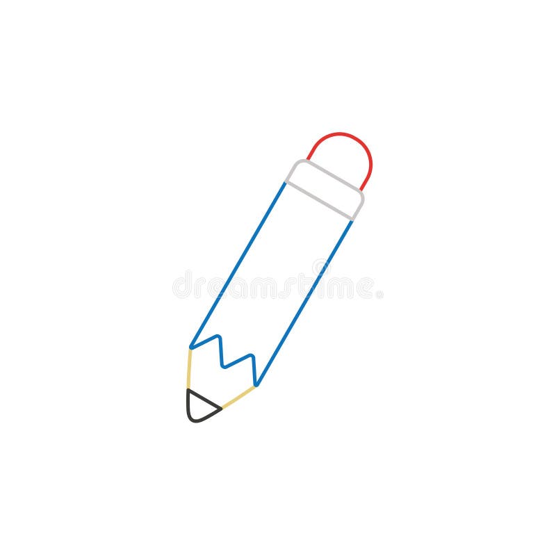 Vector Icon Concept of Pencil. Color Outlines Stock Vector ...