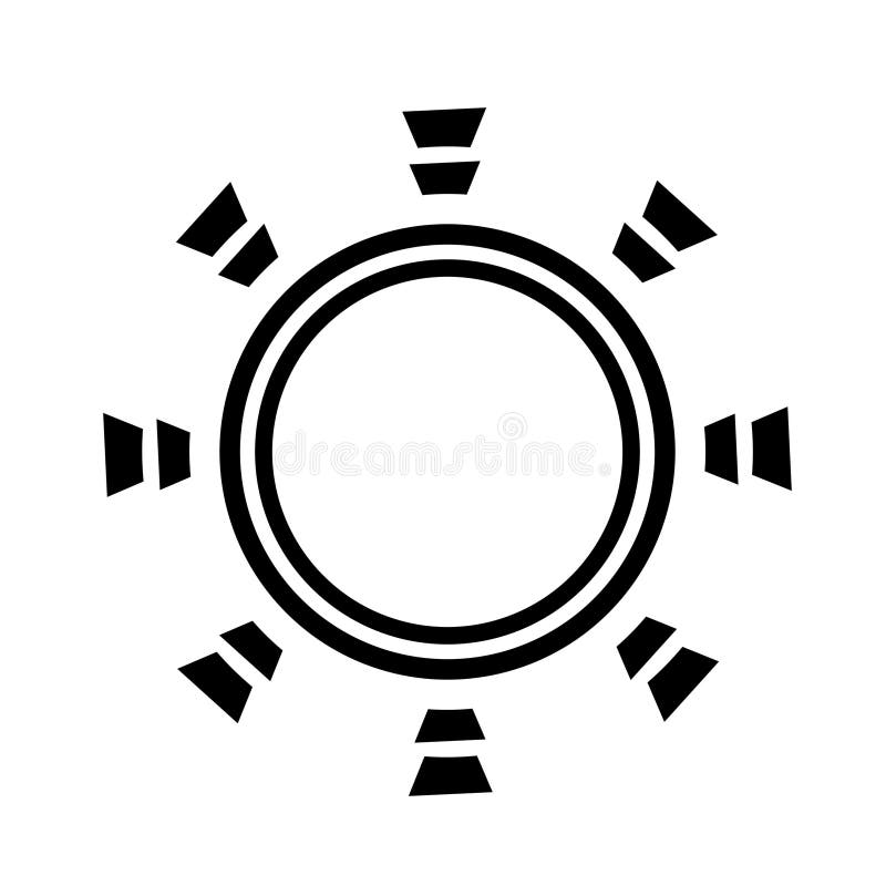 Vector Illustration, Icon Depicting an Empty Circle with Rays Flat ...