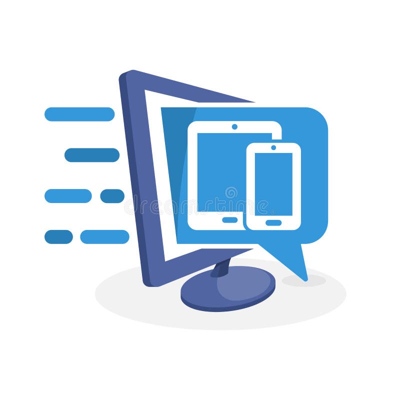 Vector Illustration Icon with Digital Information Media Concept about ...