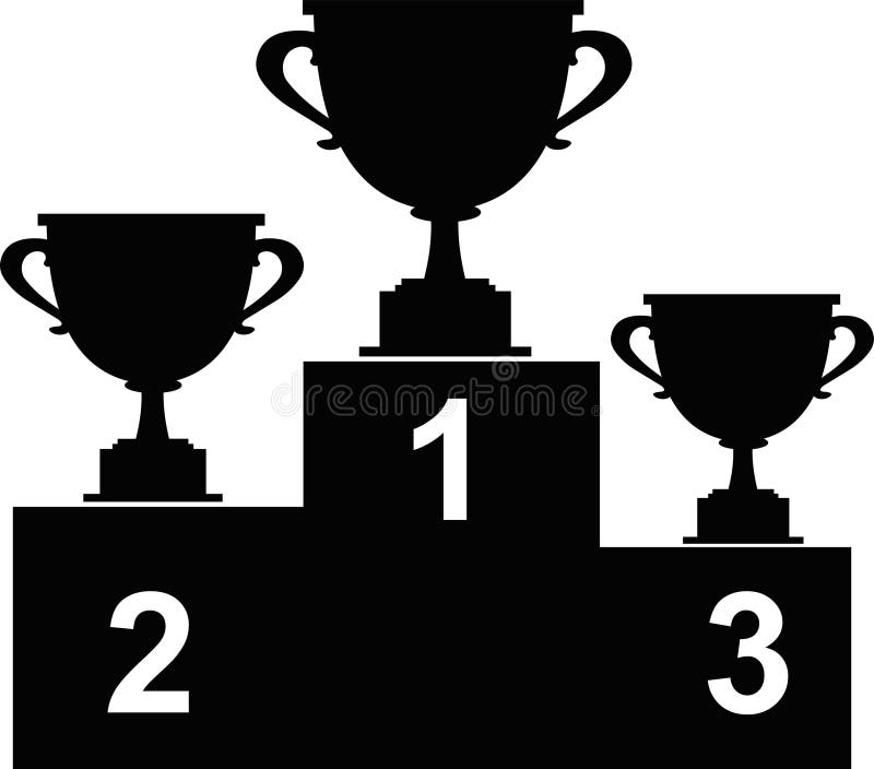 Icon Podium Cups First Second Third Place Stock Vector - Illustration ...