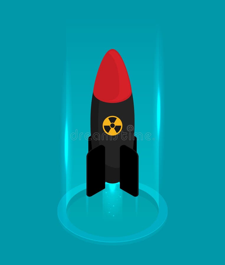Vector Illustration Icon in Flat Style Design. Rocket Bomb Fly Up Stock ...