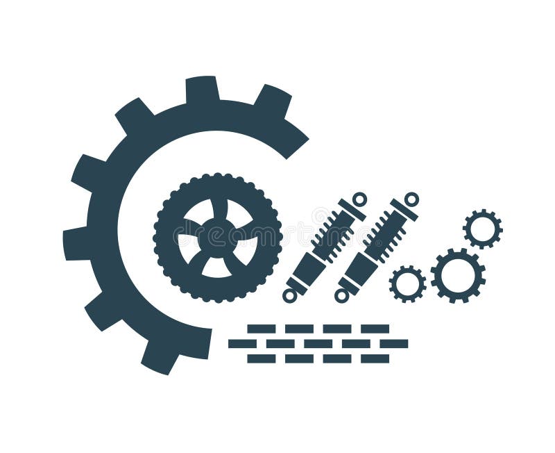 Vector Illustration, Icon and Logo with Car Parts. Car Service Stock ...