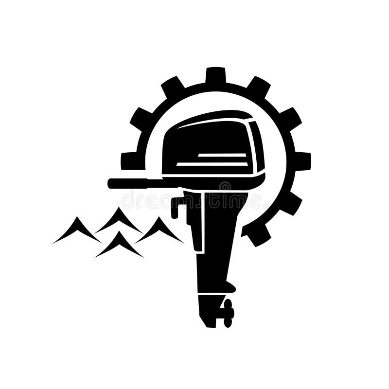 Vector Illustration, Icon, Logo of an Outboard Boat Motor Stock Vector ...