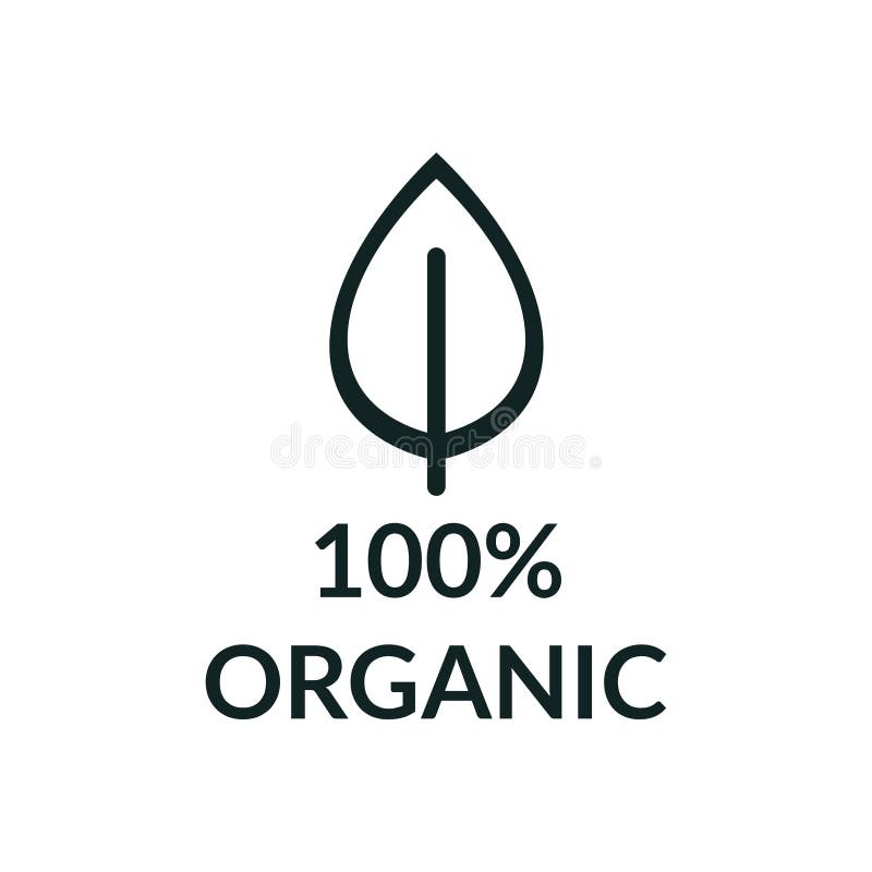 Vector Illustration of an Icon for Organic Products. 100 Organic Stock ...