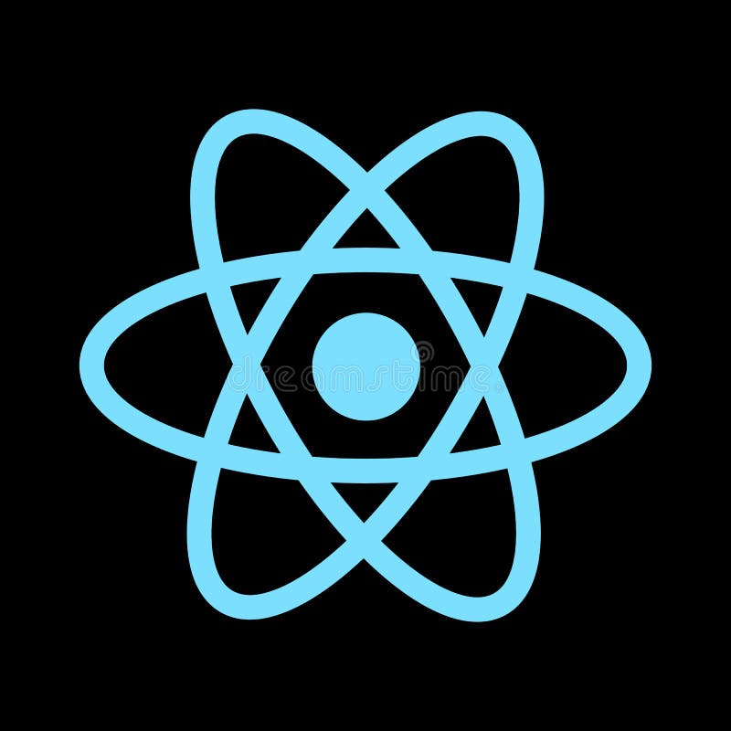 Vector Illustration Of An Icon Of The React Programming Language Stock