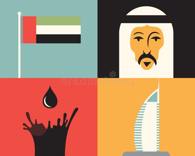 Vector Illustration Icon Set of Arab Emirates Stock Vector ...