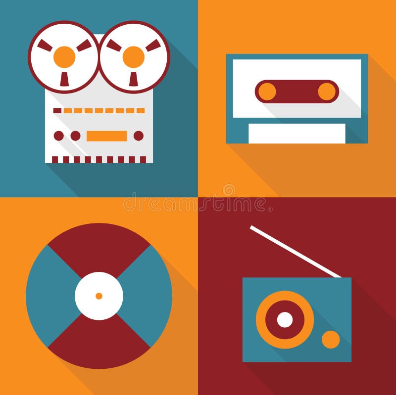 Vector Illustration Icon Set of Retro Music Stock Vector - Illustration ...