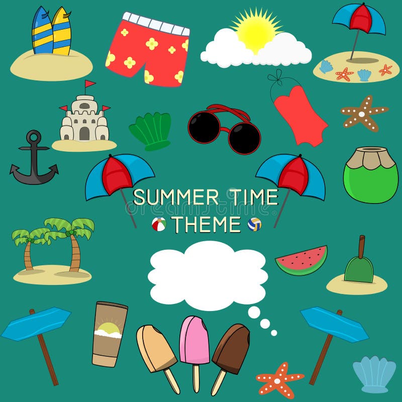 Vector Illustration of Icon Summer Time Theme Stock Vector ...