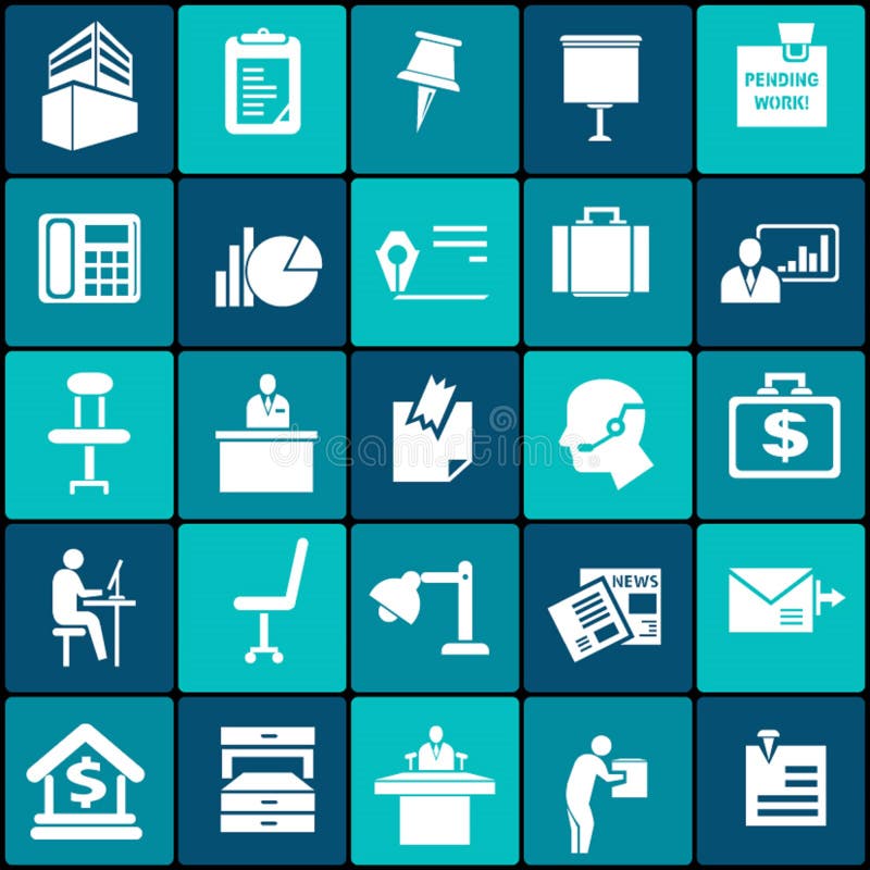 Vector Illustration Icons for Business and Office Stock Vector ...