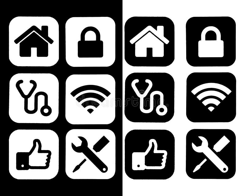 Vector Illustration, Icons for Computer Repair and Parts, Black and ...