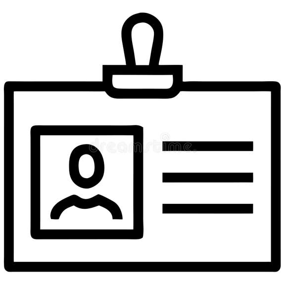 Vector Illustration of ID Badge for Identification and Security ...