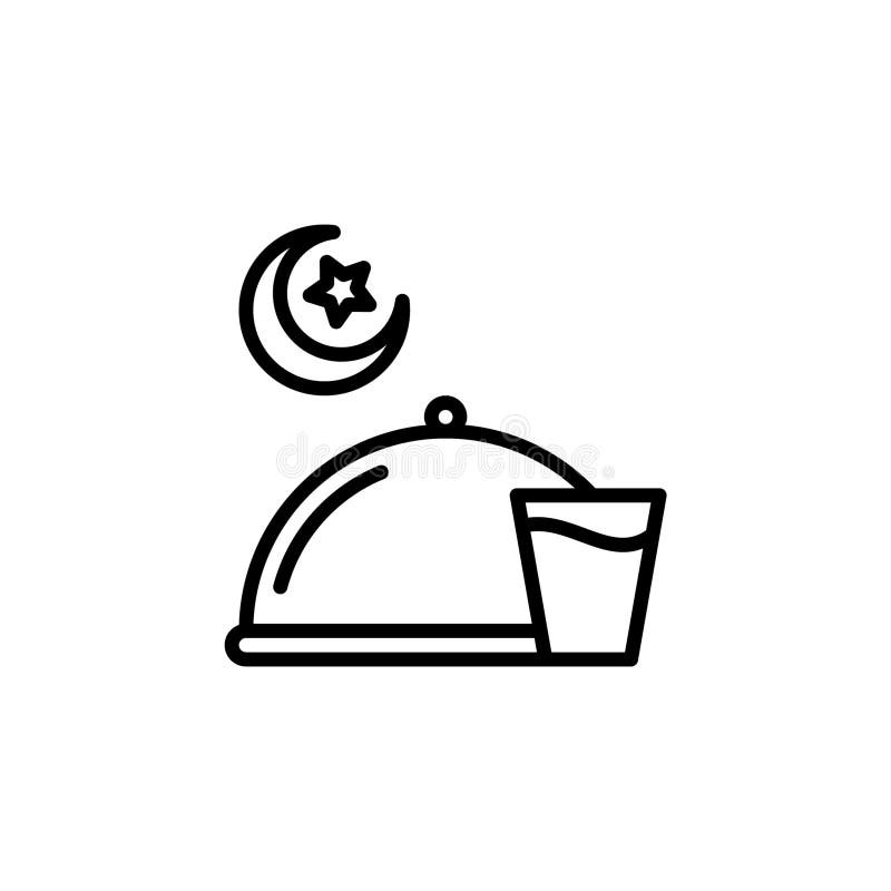 Vector Illustration of Iftar Icon with Outline Style. Suitable for Any ...