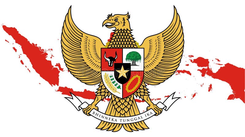 Vector Illustration of Indonesia Map and Garuda Bird Stock Vector ...