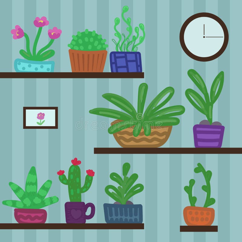 Plants Shelves Stock Illustrations – 1,621 Plants Shelves Stock ...