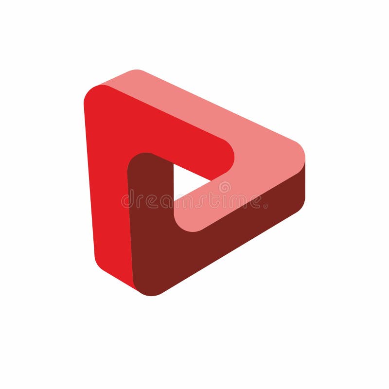 Optical Illusion Button Turn on Video Play, Infinite Triangle Stock ...