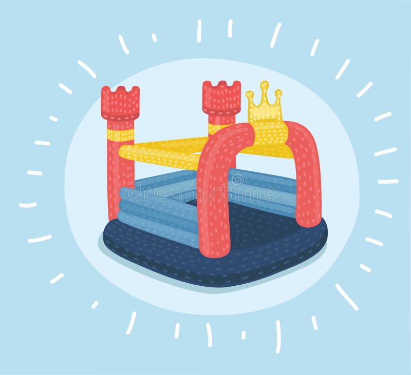 Inflatable Castle Trampoline. Vector Flat Cartoon Illustration Stock ... Inflatable Castle Trampoline. Vector Flat Cartoon Illustration Stock ...