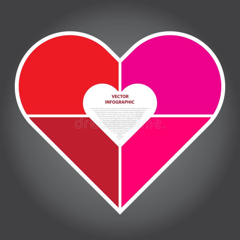 Vector Illustration, Infographic Heart for Design and Creative W Stock ...