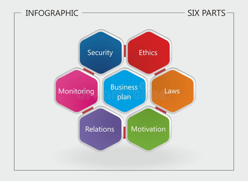 Vector Illustration with Infographic with Seven Part. Metallic Look on ...