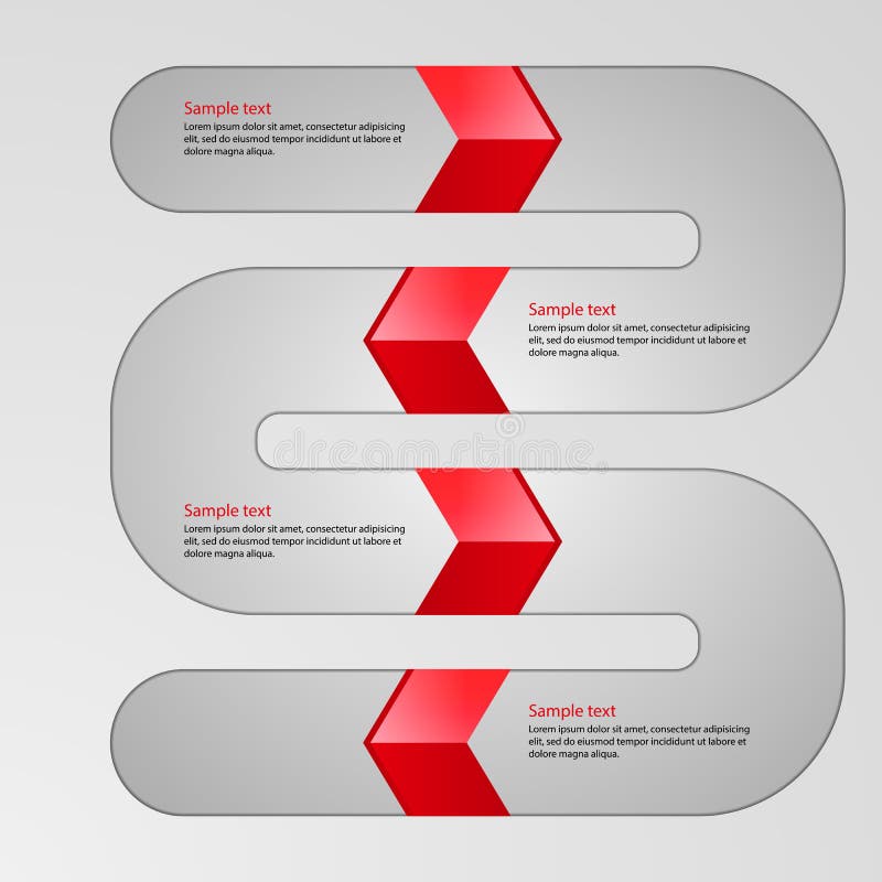 Infographic Snake Out of Triangles Design Template and Marketing Icons ...