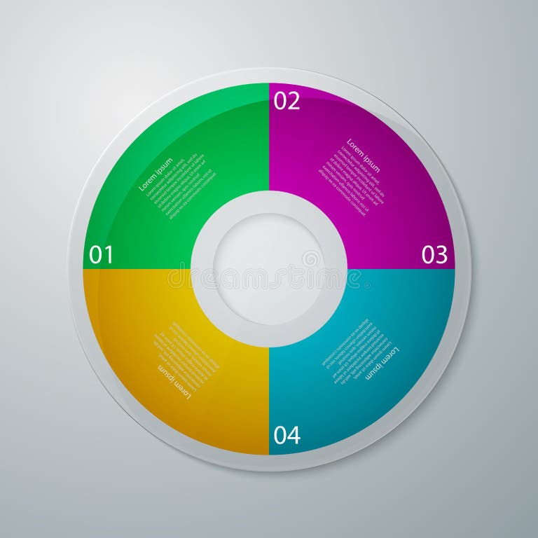Vector Illustration Infographics Circle with Four Quadrants Stock ...