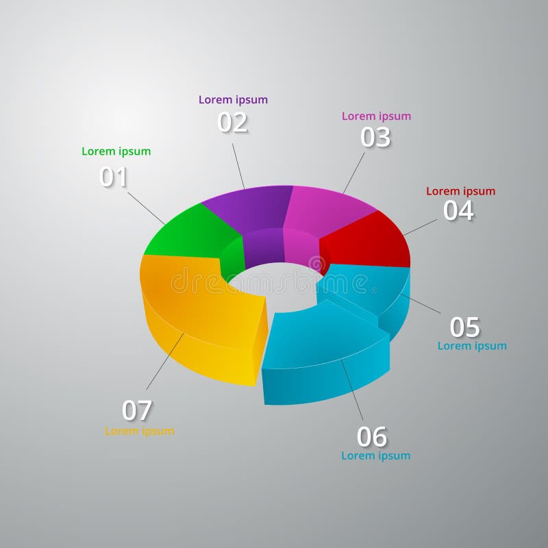 Vector Illustration Infographics 3d Ring Divided by Sector Stock Vector ...