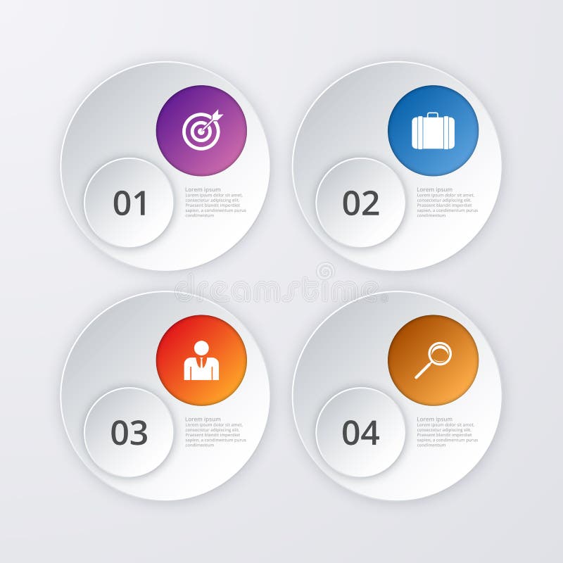 Vector Illustration Infographics Four Circles Stock Vector ...