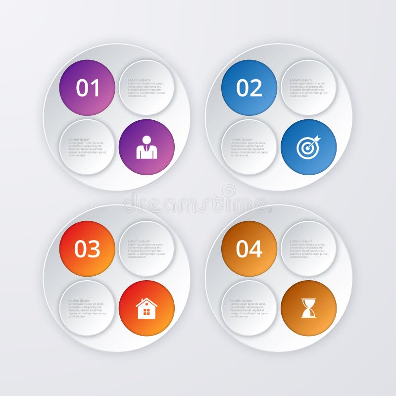 Vector Illustration Infographics Four Circles Stock Vector ...