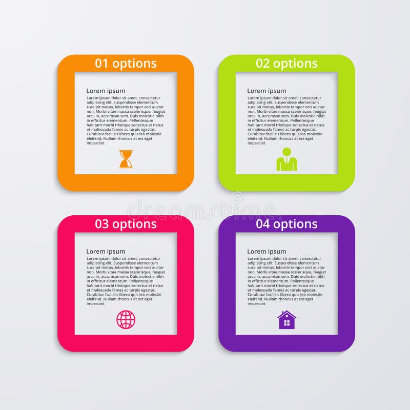 Vector Illustration Infographics Four Options Stock Vector ...