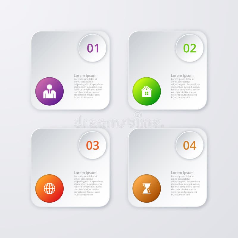 Vector Illustration Infographics Four Options Stock Vector ...