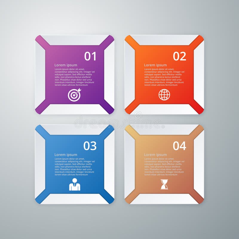 Vector Illustration Infographics Four Options Stock Vector ...